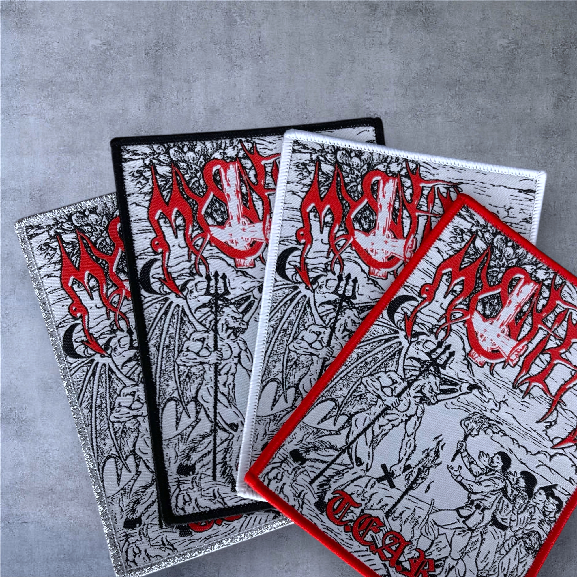 MYSTIFIER “T.E.A.R.” (Silver Glitter Border) WOVEN PATCH – Iron Corpse